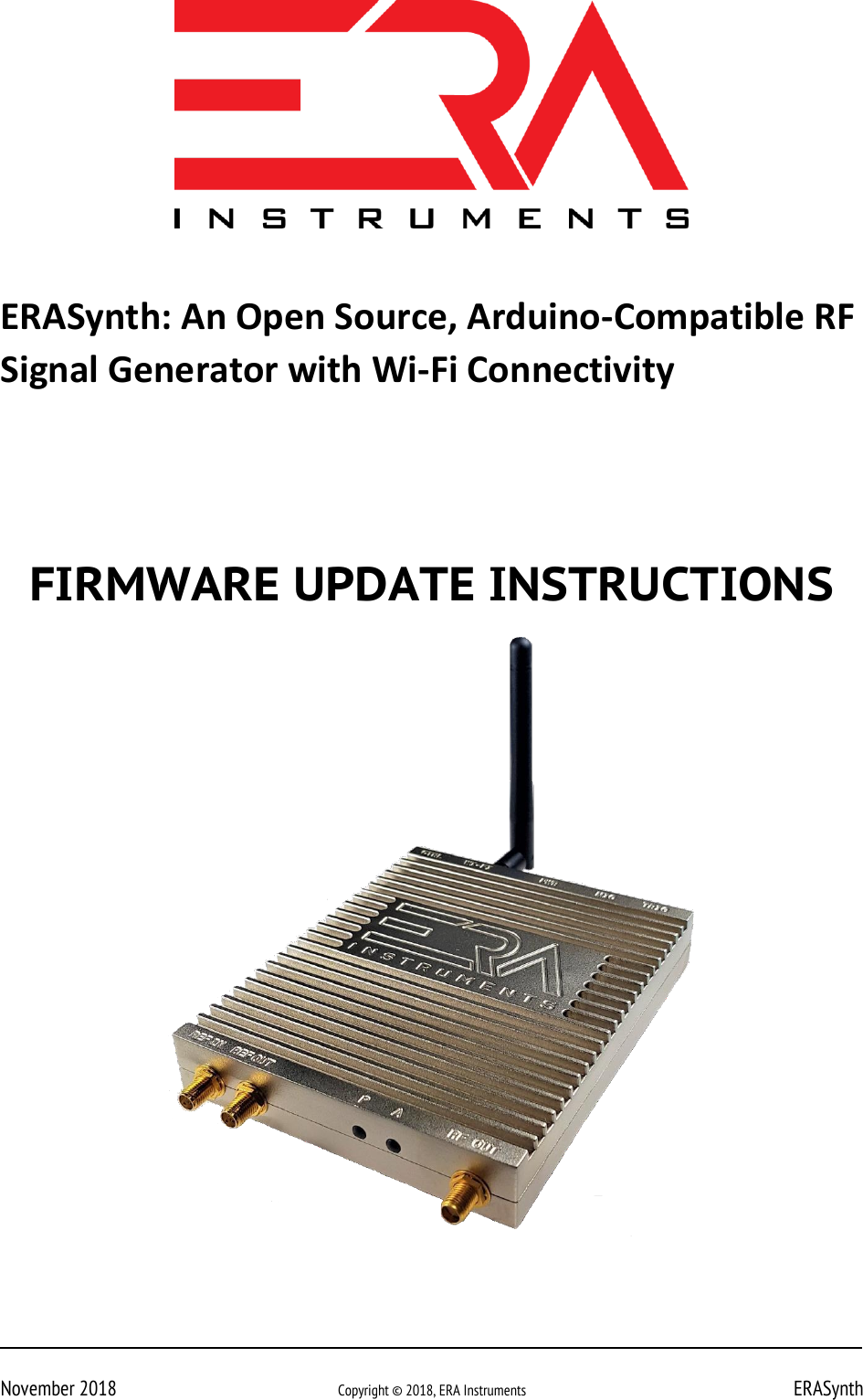 Www.erainstruments.com Erasynth firmware update instructions