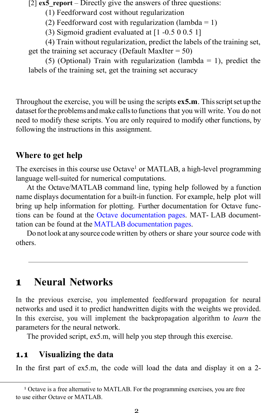 nncostfunction matlab