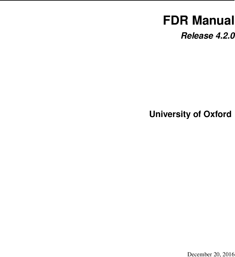 FDR Manual