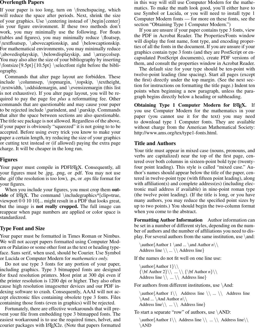 Insert Your Here Formatting instructions latex