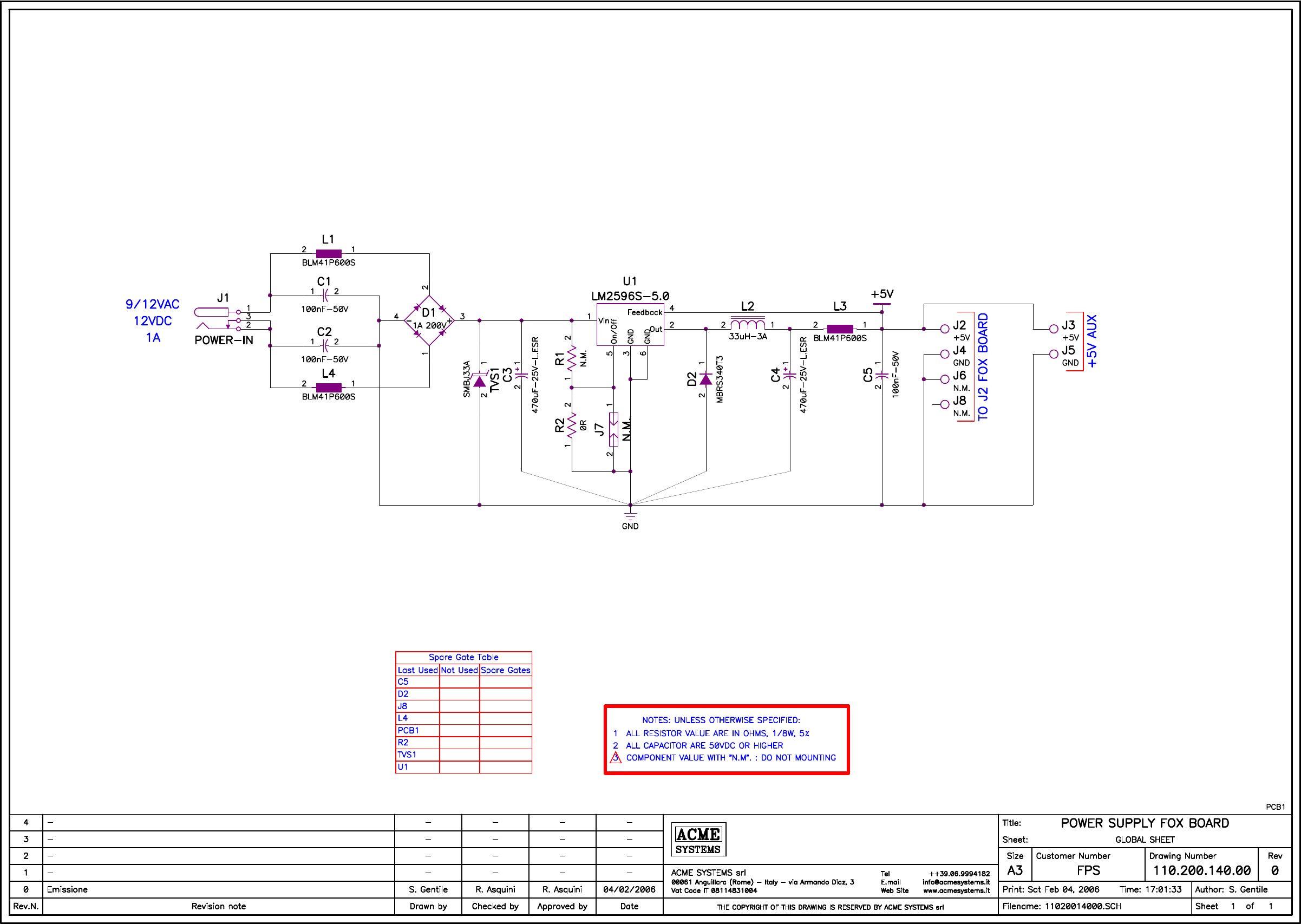 P CAD EDA [GLOBAL SHEET] Fps100 Schematic