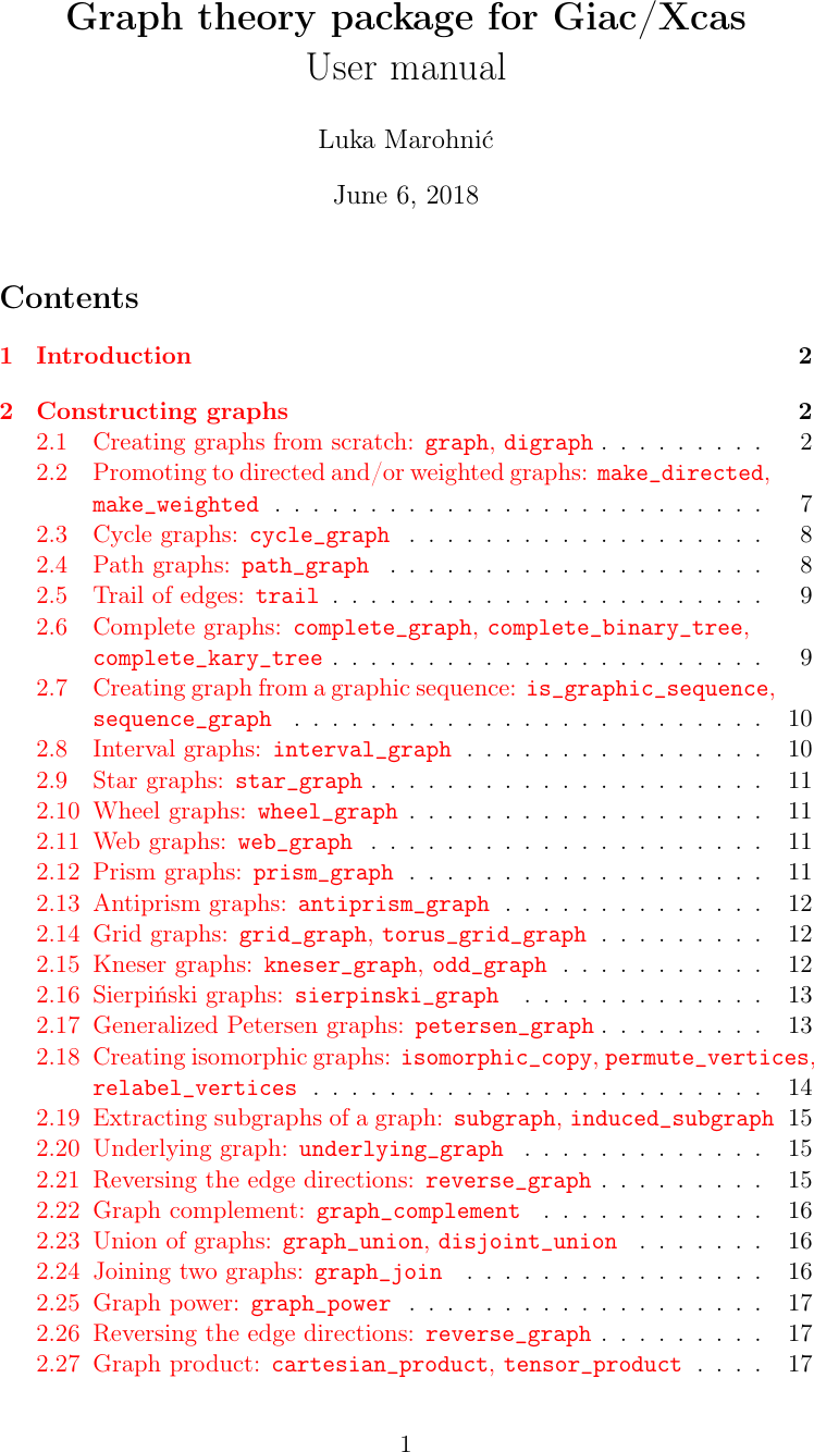 Graphtheory user Manual