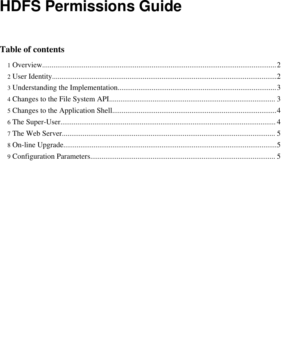 Hdfs Permissions Guide