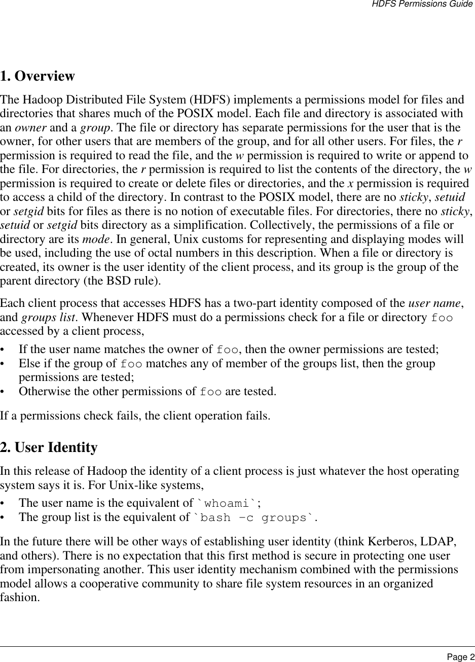 Hdfs Permissions Guide