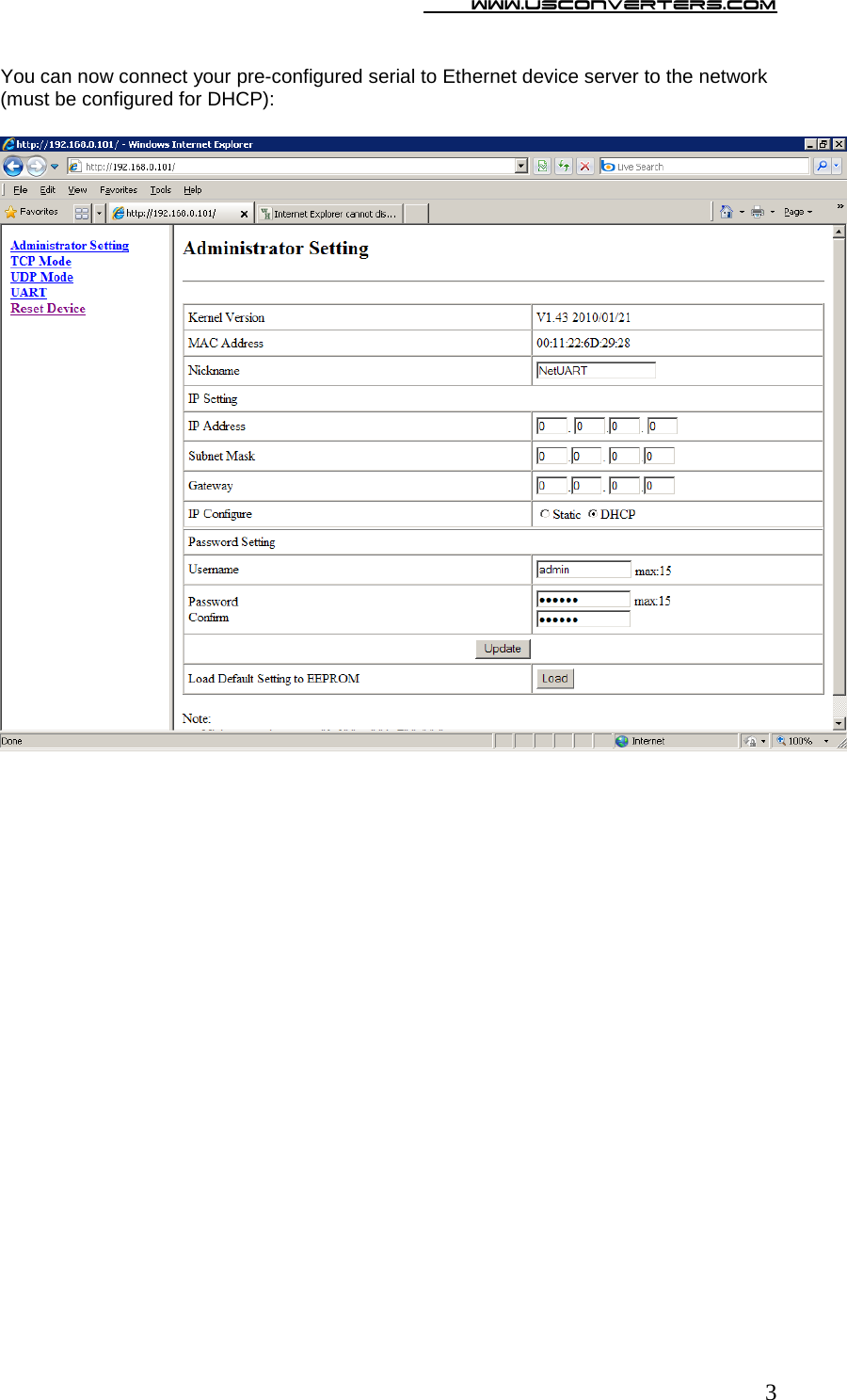 How To Set Up DHCP On A Local Area Network setup Serial Ethernet server