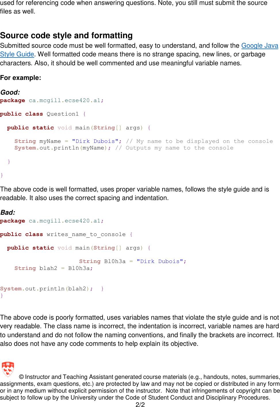 Hw1 Submission Instructions