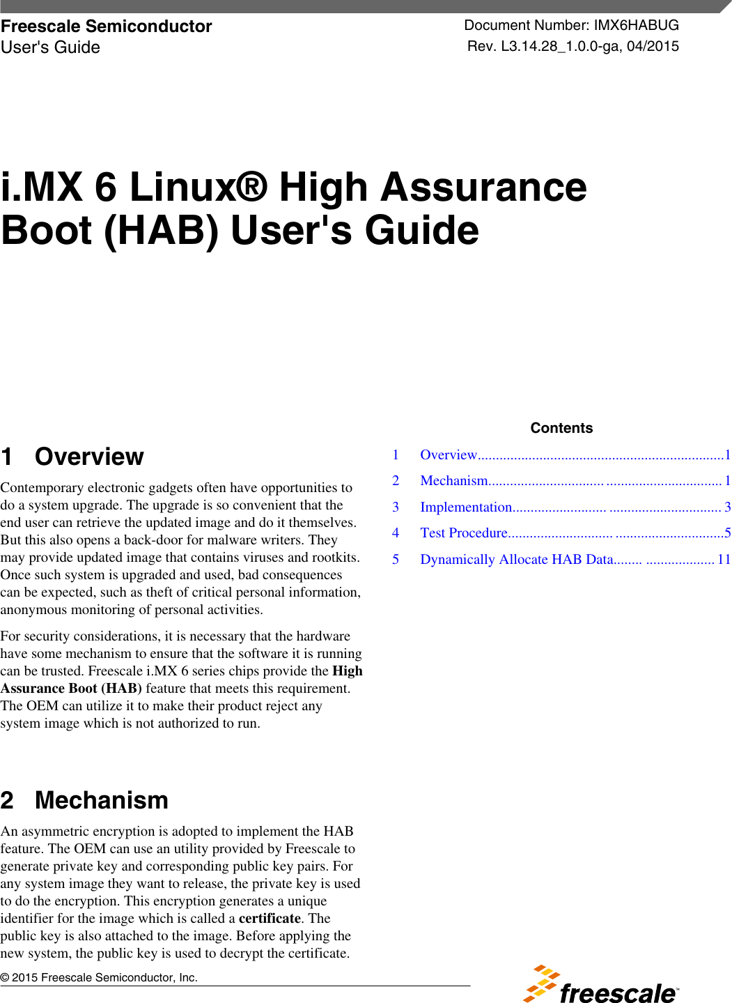 I.MX 6 Linux® High Assurance Boot (HAB) User's Guide Linux