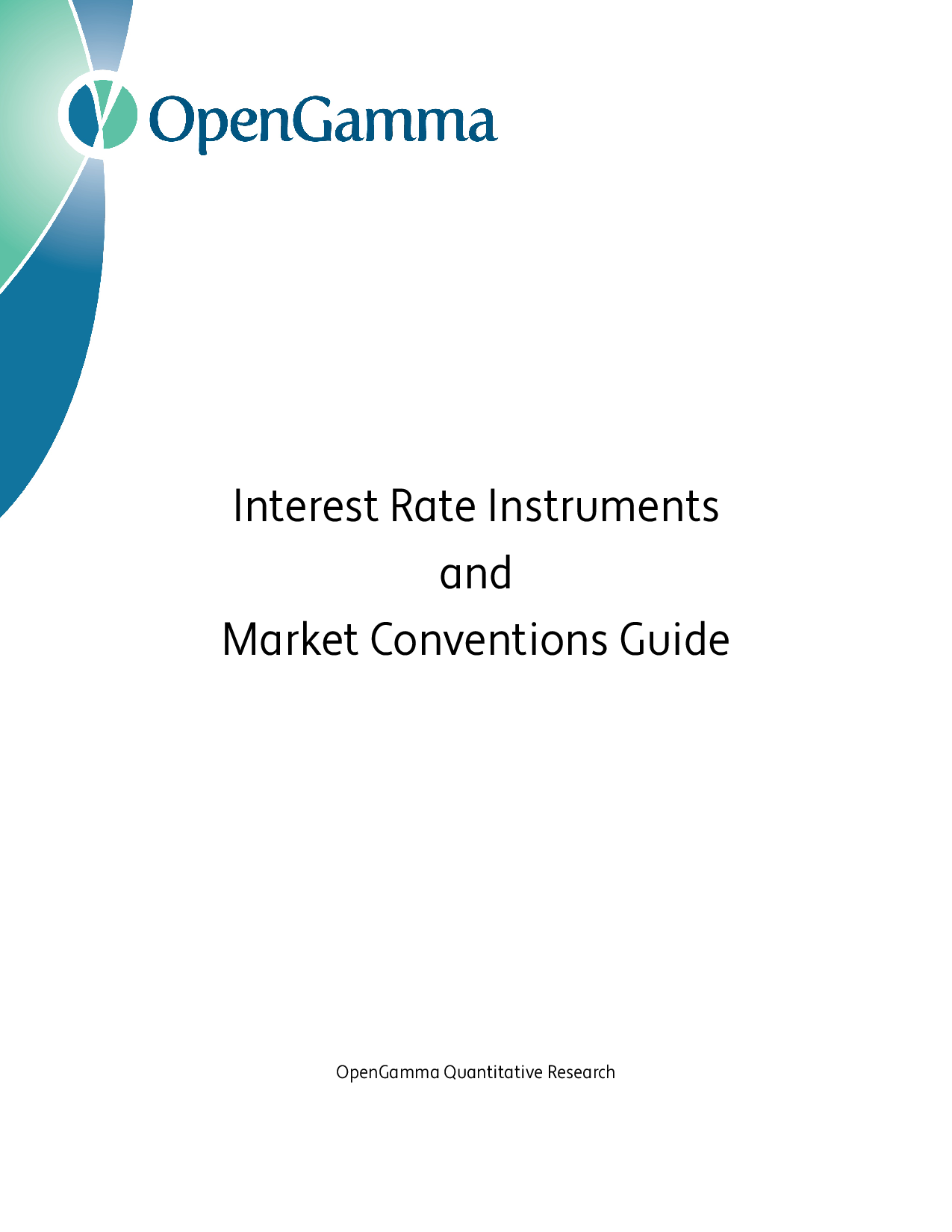 Interest rate instruments and market conventions guide