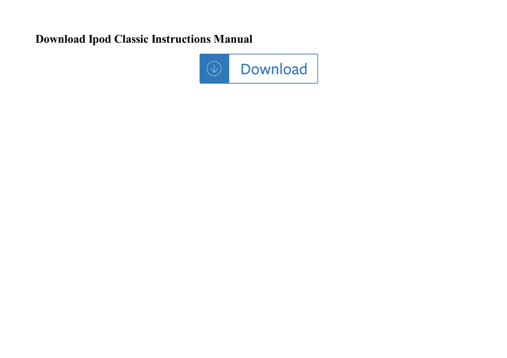 Ipod Classic Instructions Manual