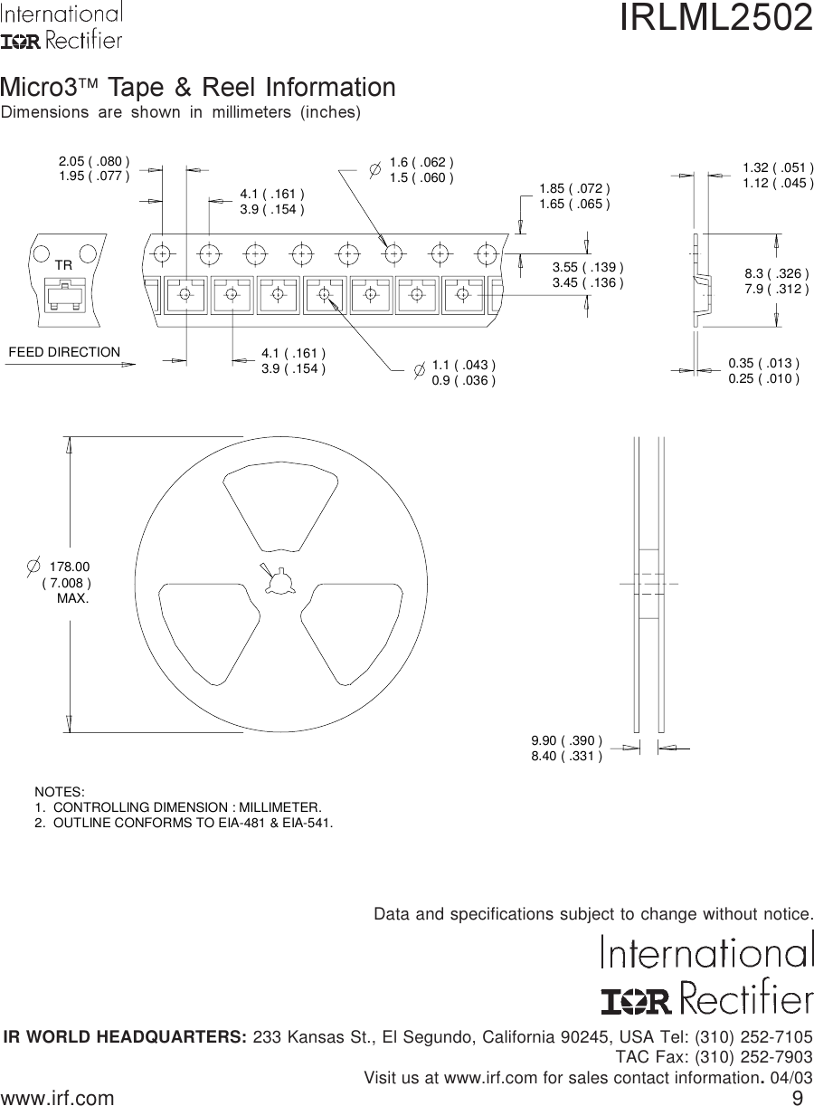IRLML2502 Datasheet. Www.s manuals.com. Irf