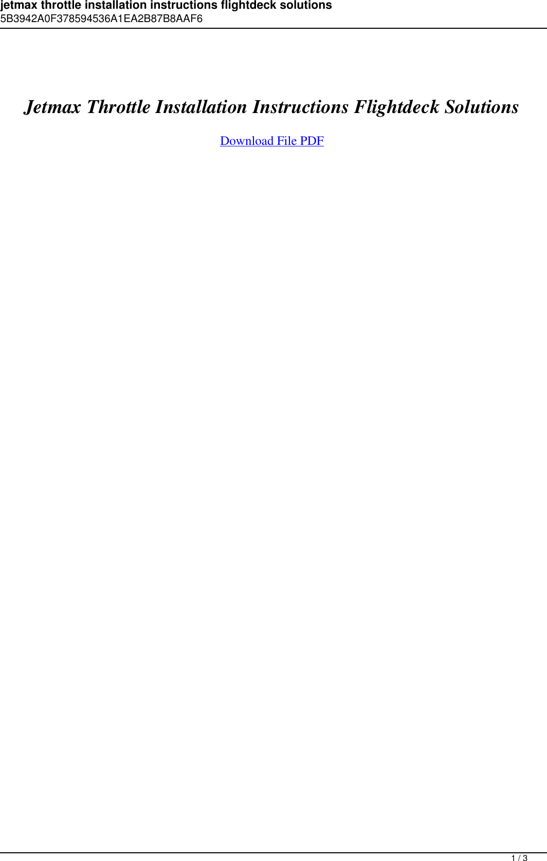 Jetmax Throttle Installation Instructions Flightdeck Solutions