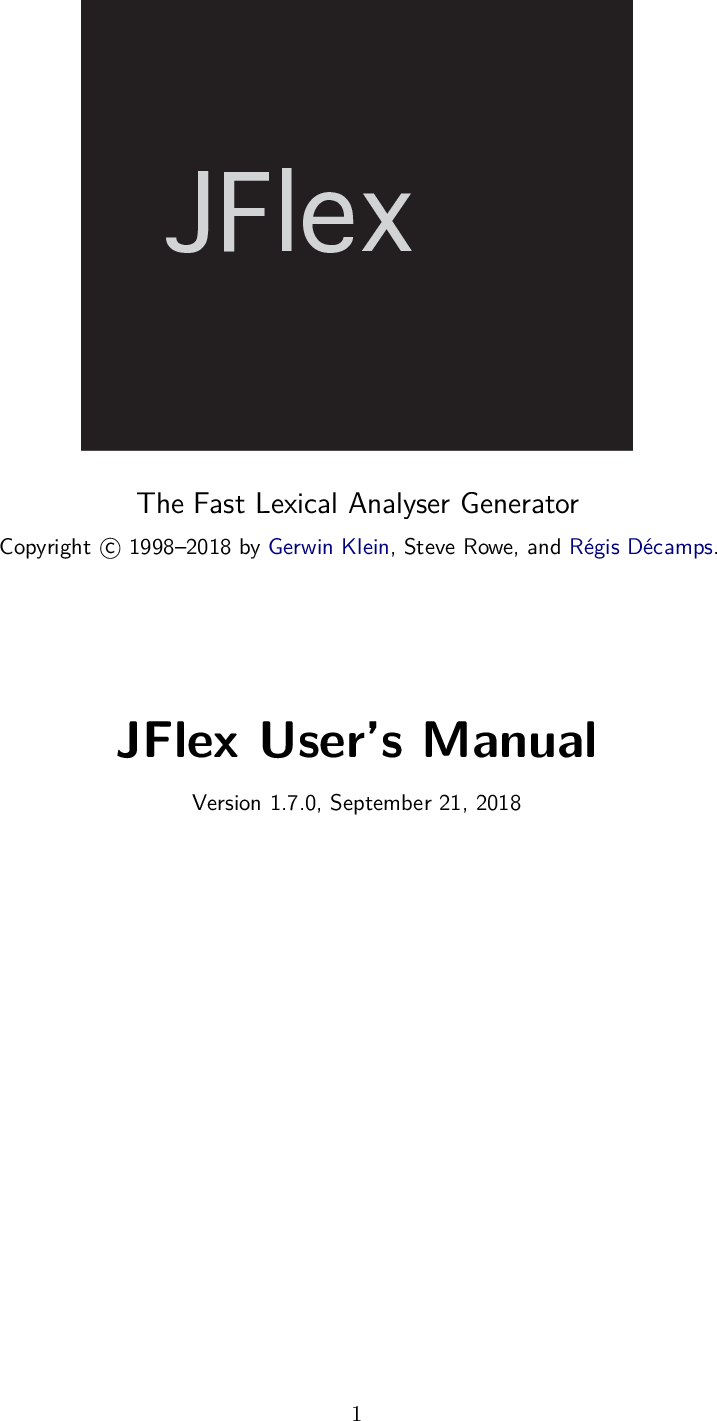 JFlex User's Manual