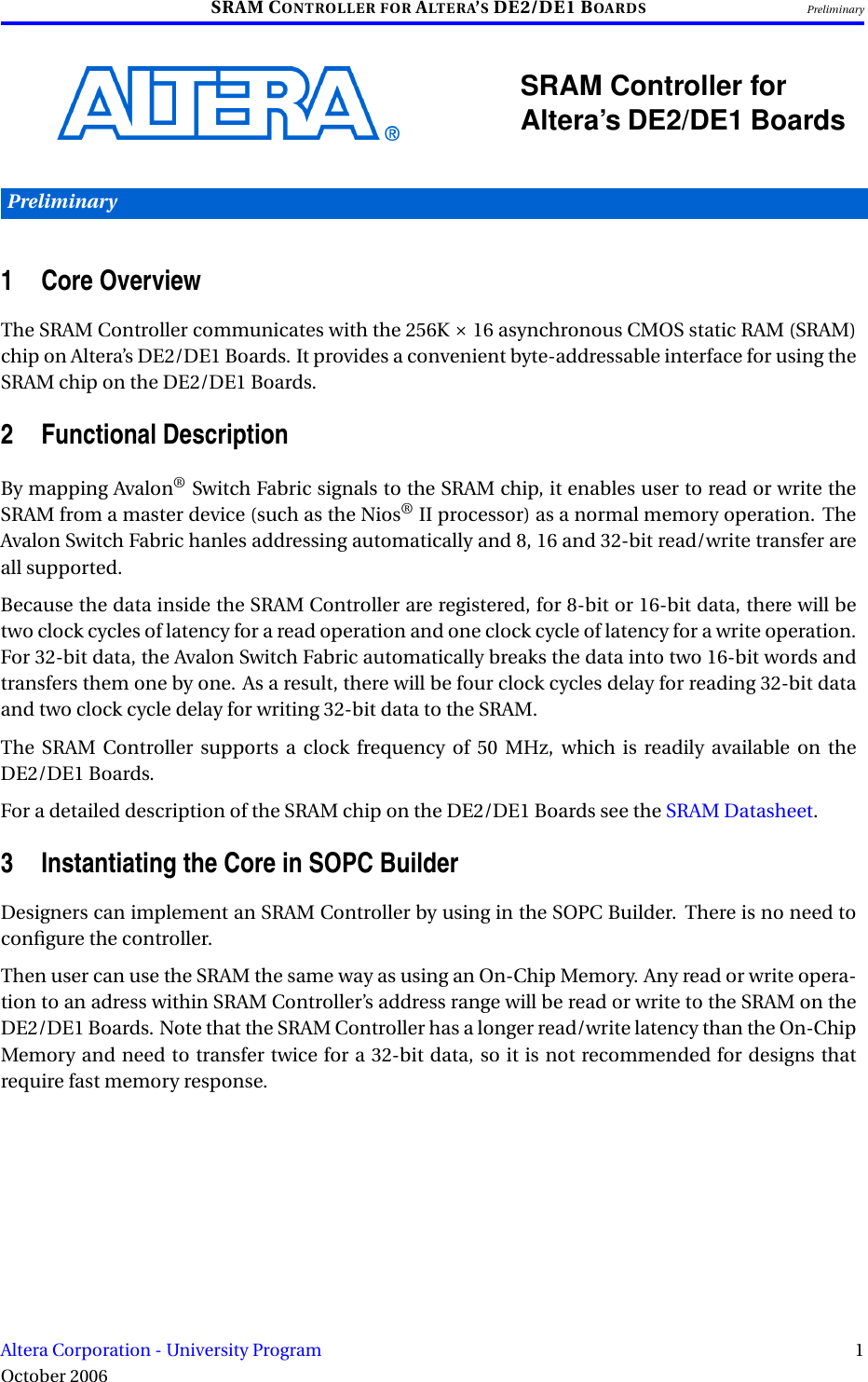 Altera University Program Ip Core Manual