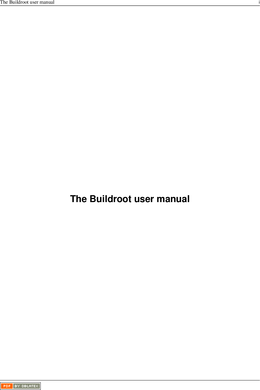 The Buildroot User Manual