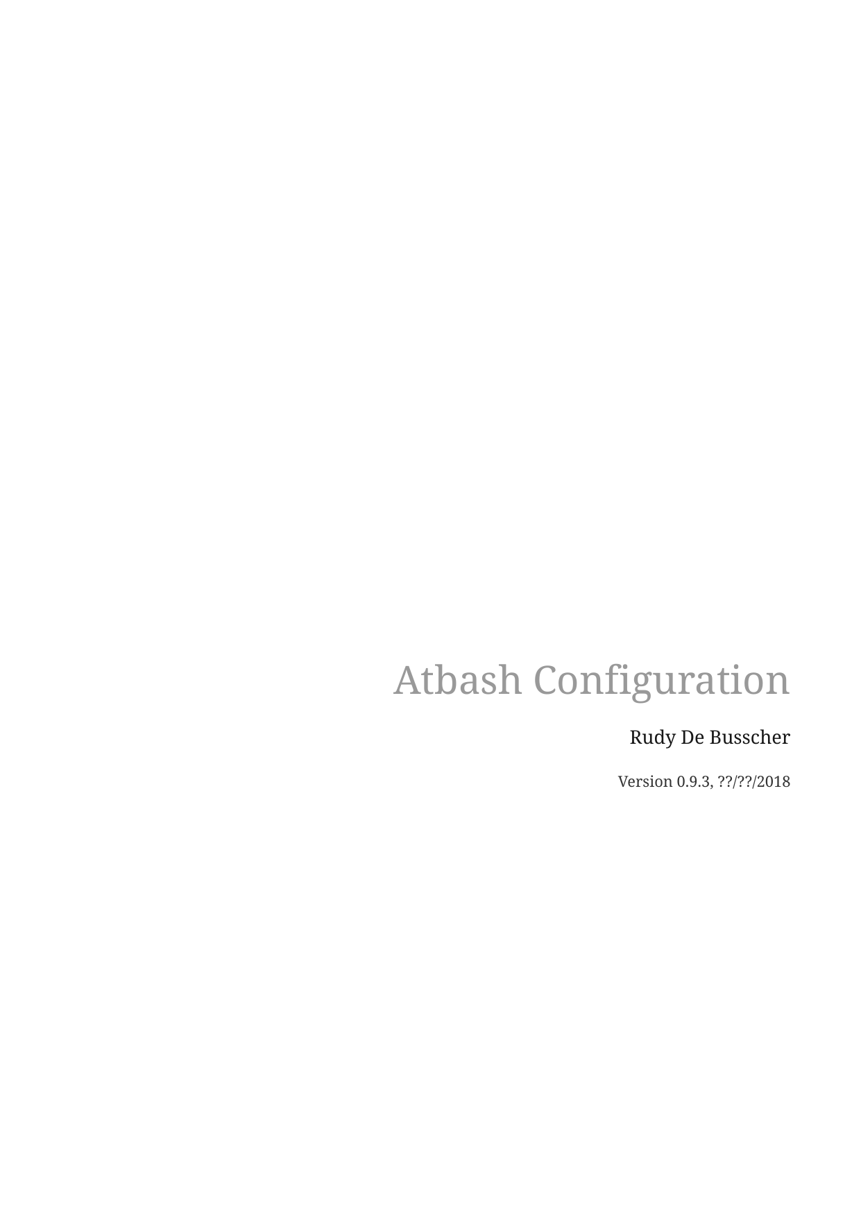 Atbash Configuration Manual