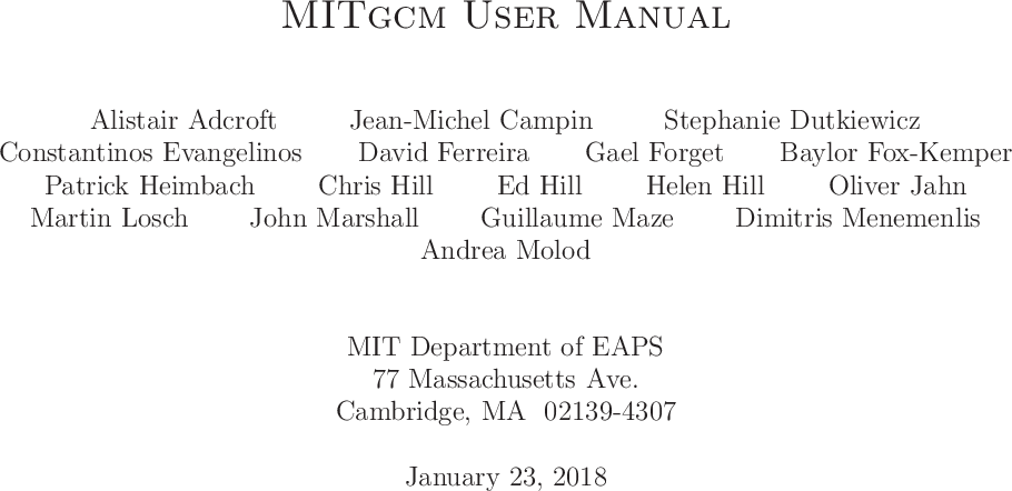 MITgcm Ation Manual