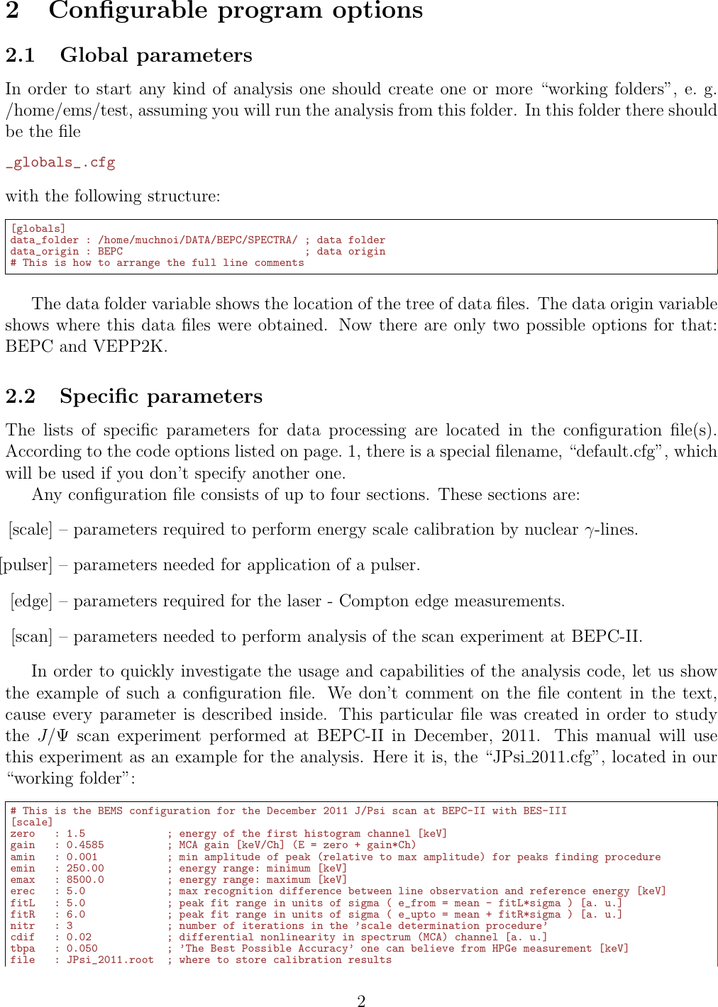 Brief Description Of All BEPC Energy Scan Experiments With BEMS Manual