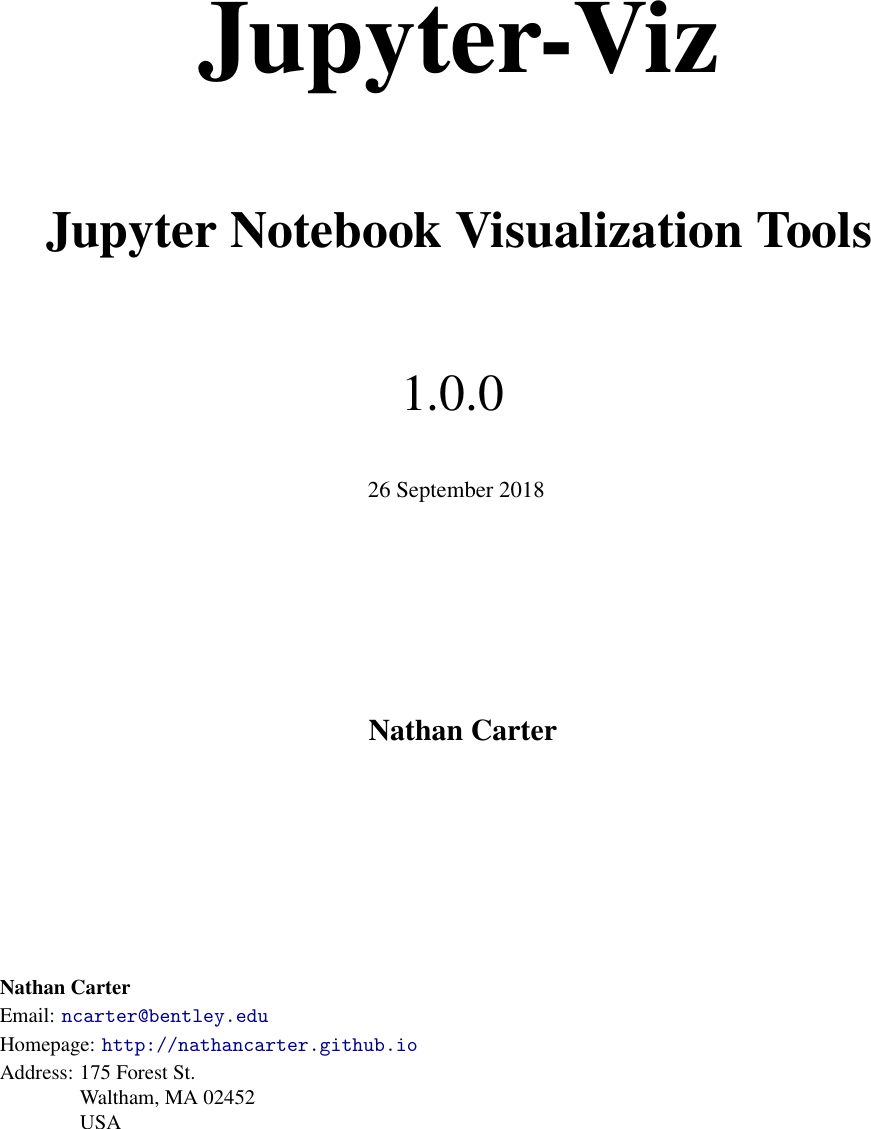 Jupyter Viz Manual