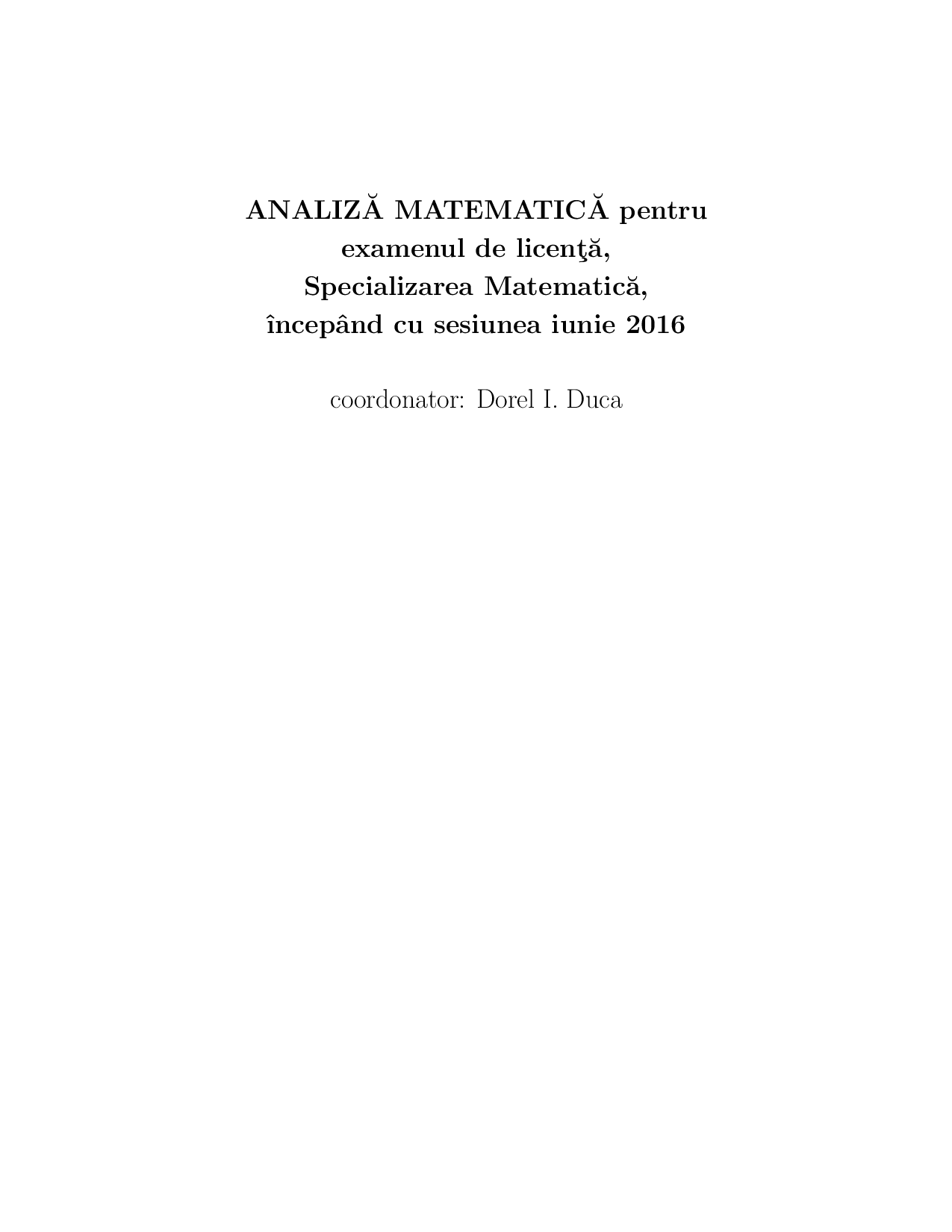Manual licenta 2016 analiza matematica romana