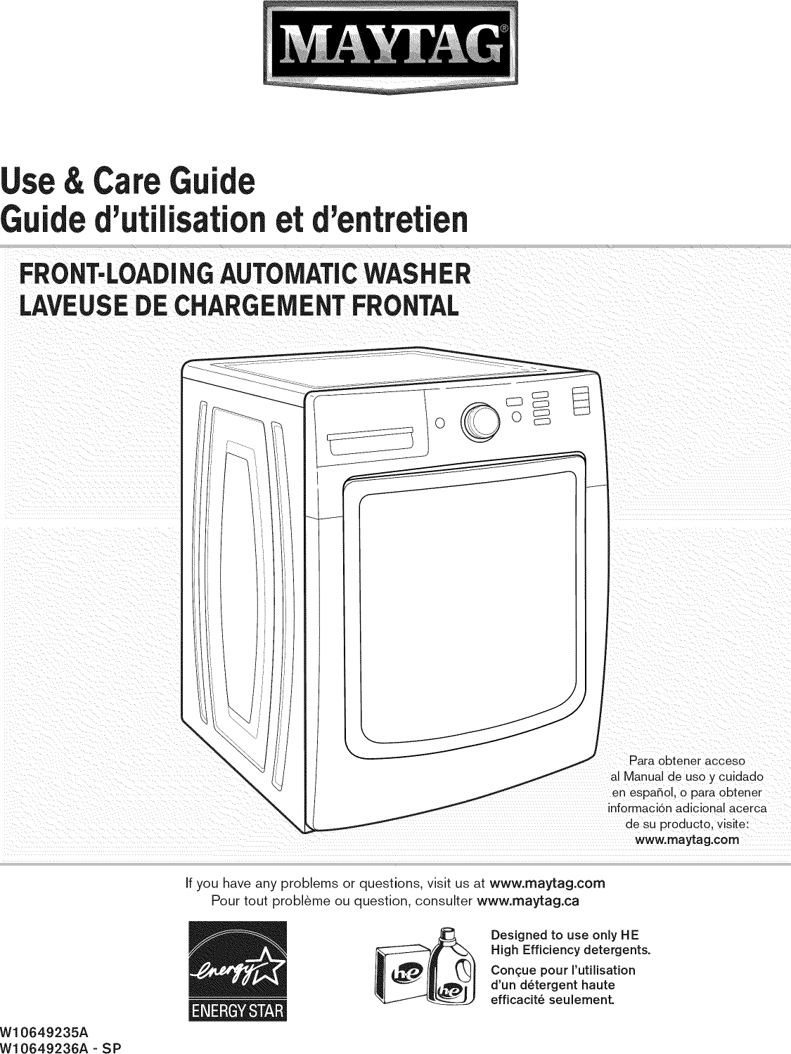 Maytag Laundry Wash MHW5100DW0 Manual