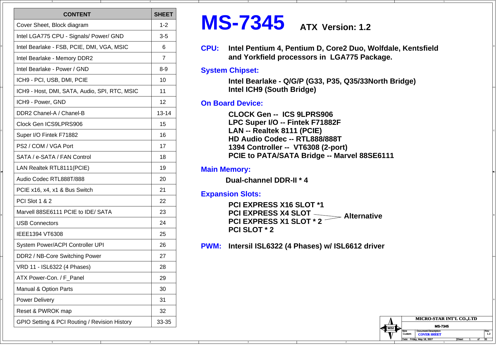 MSI MS 7345 Schematics. Www.s manuals.com. R1.2 Schematics