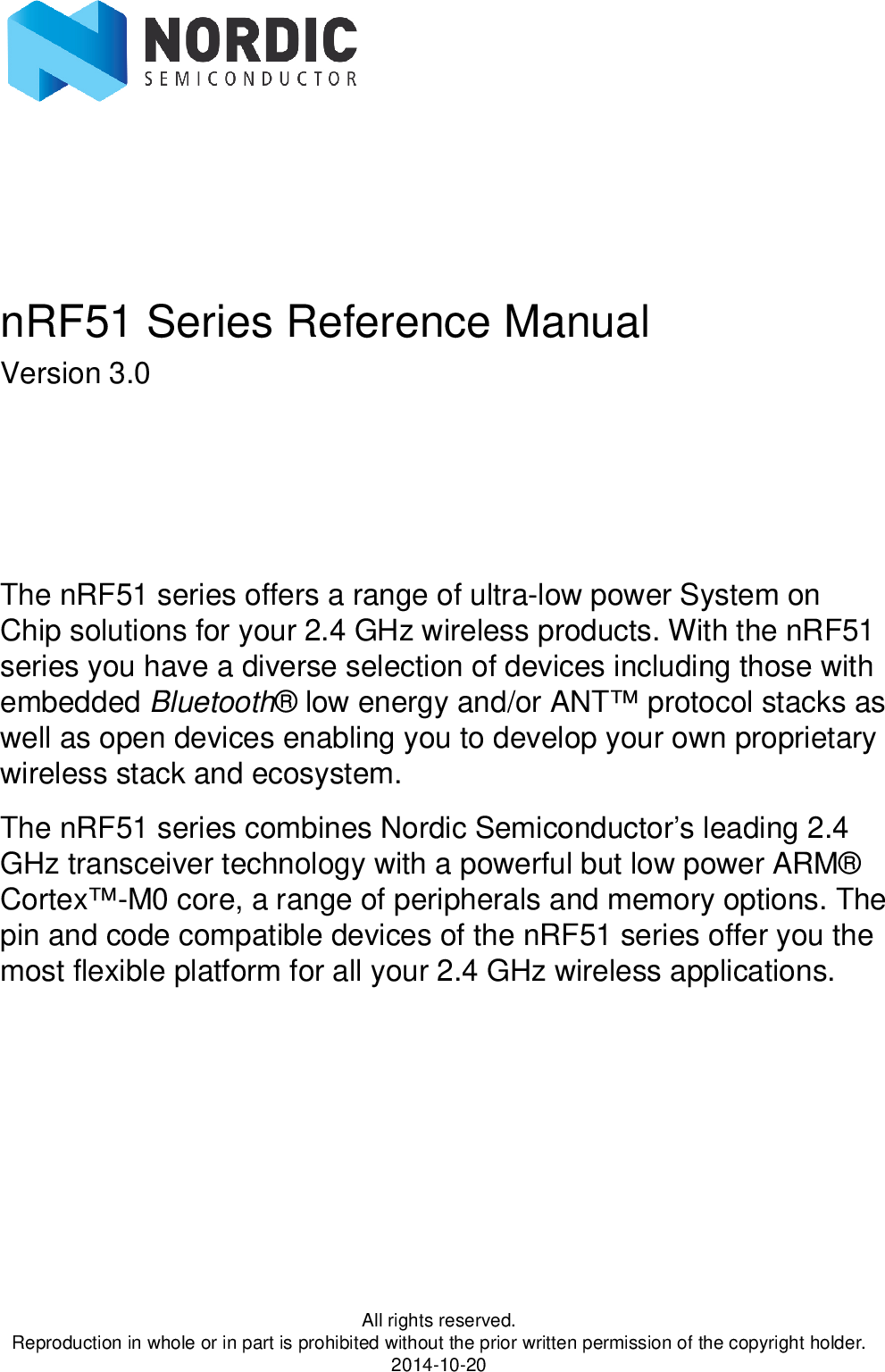 NRF51 Series Reference Manual N RF51 V3.0