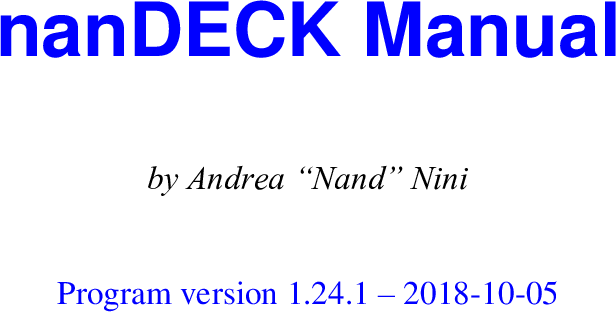 NanDECK Manual