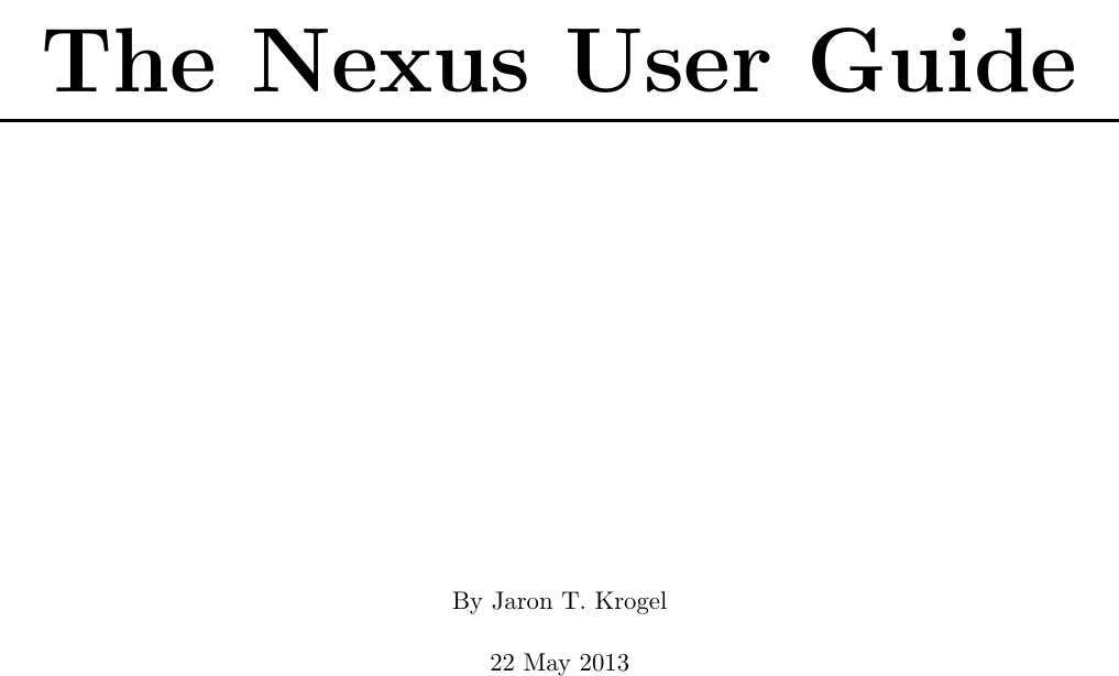 Nexus User Guide