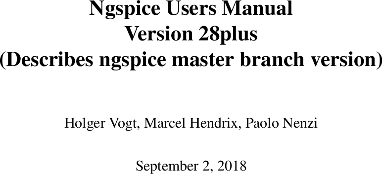 Ngspice User Manual