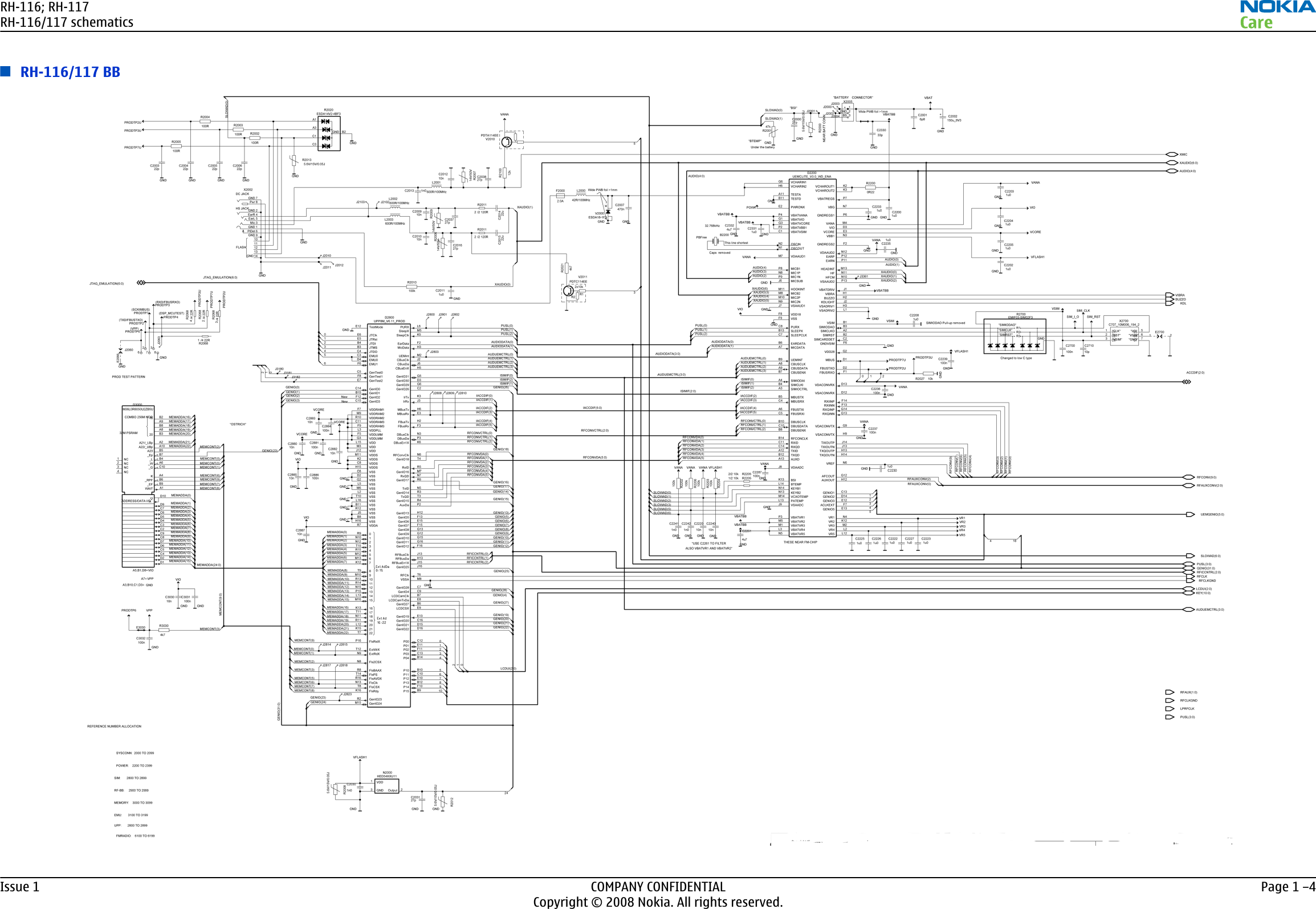 Nokia 7070 Rh 116, 117 Schematics