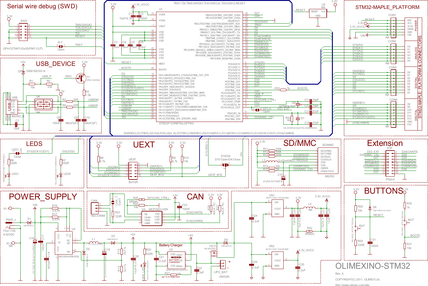 Olimexino stm32 schematic