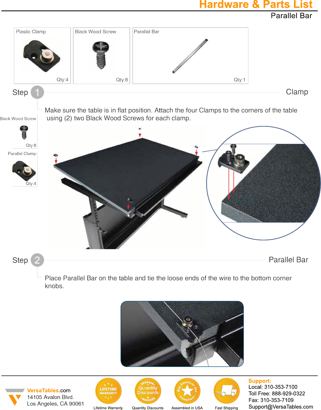 Parbar series instructions