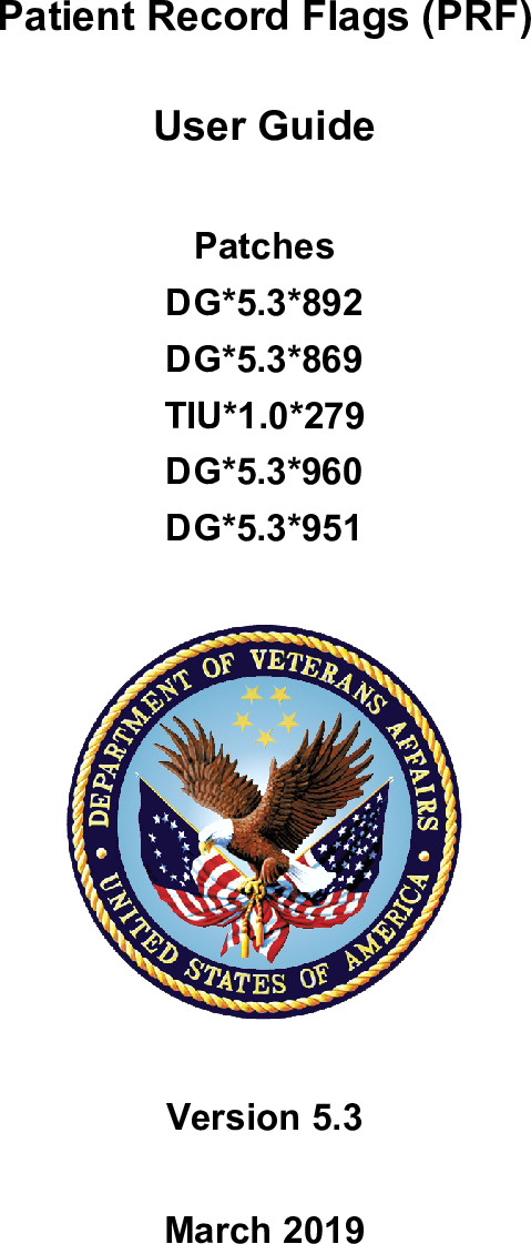 Patient Record Flags User Guide