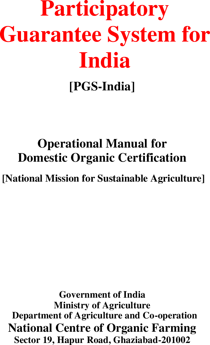 Pgs india Operational Manual