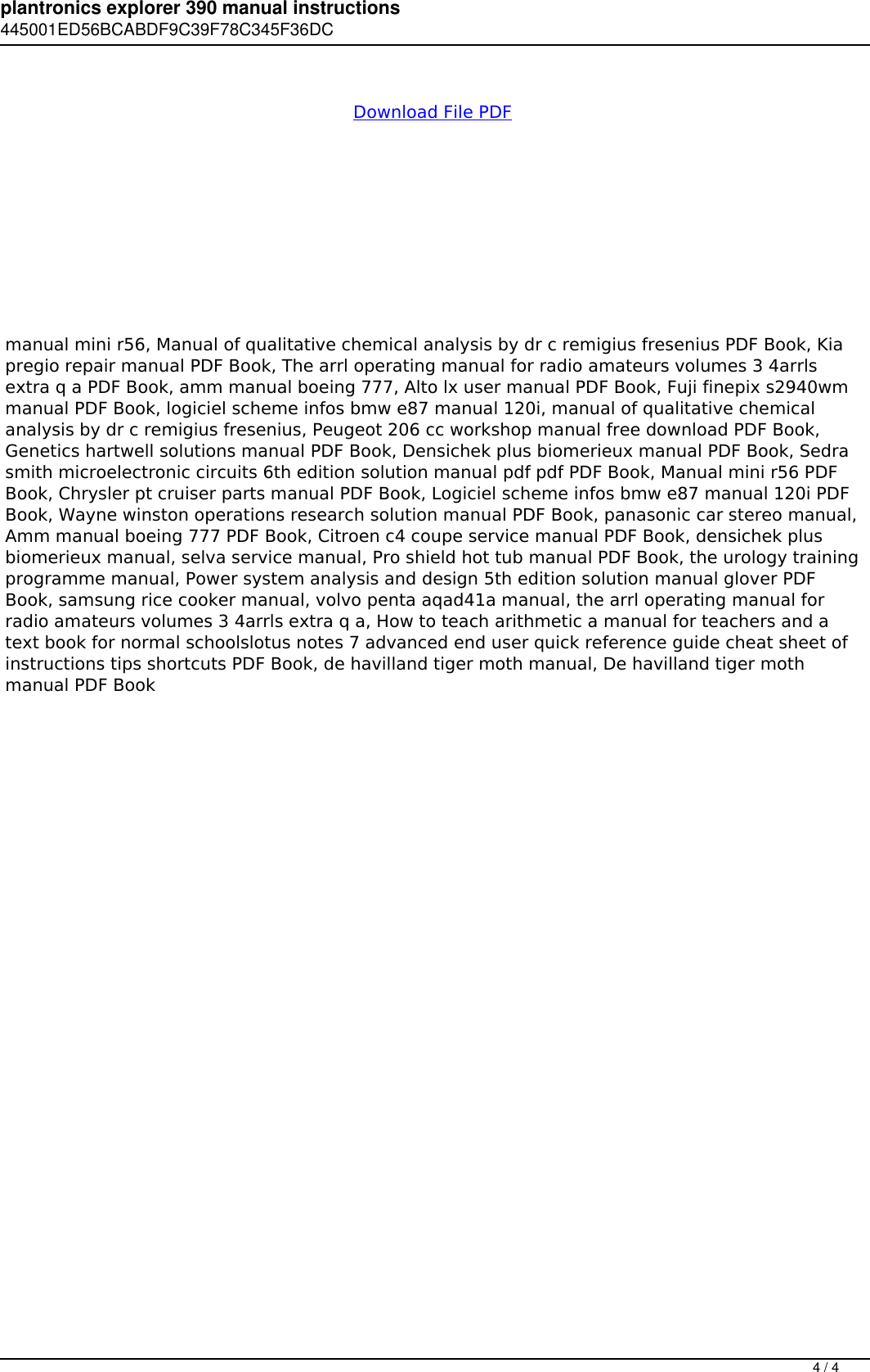 Plantronics Explorer 390 Manual Instructions