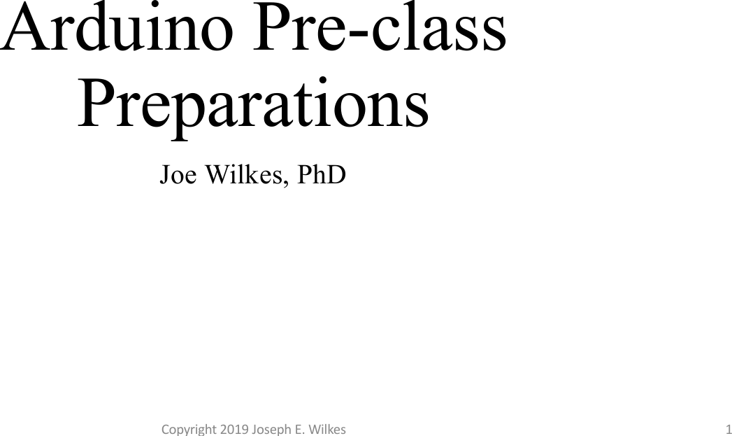 Preclass Instructions Arduino Windows