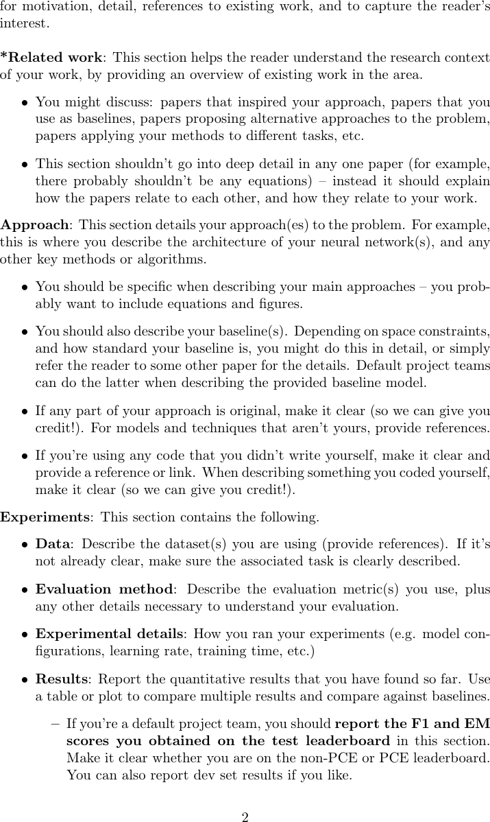 Project report instructions