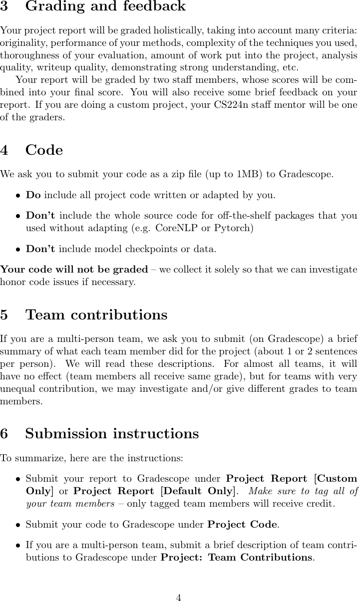 Project report instructions