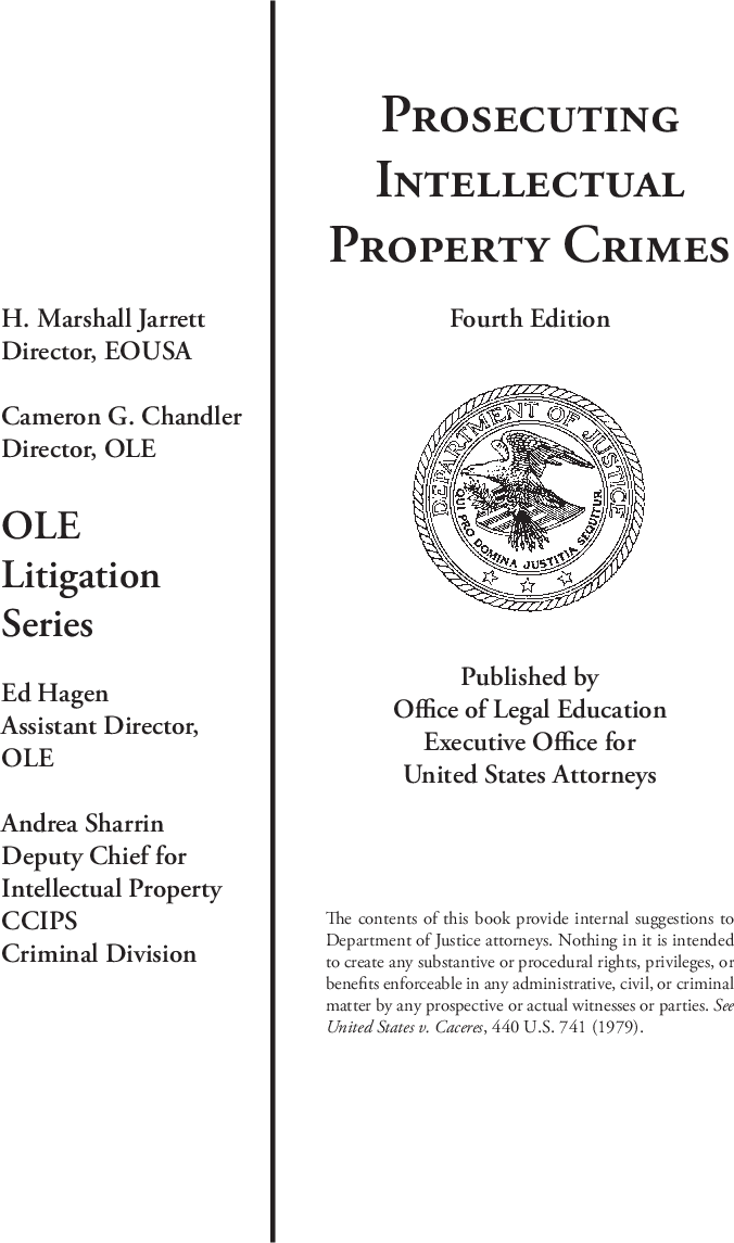 Prosecuting Ip Crimes Manual 2013