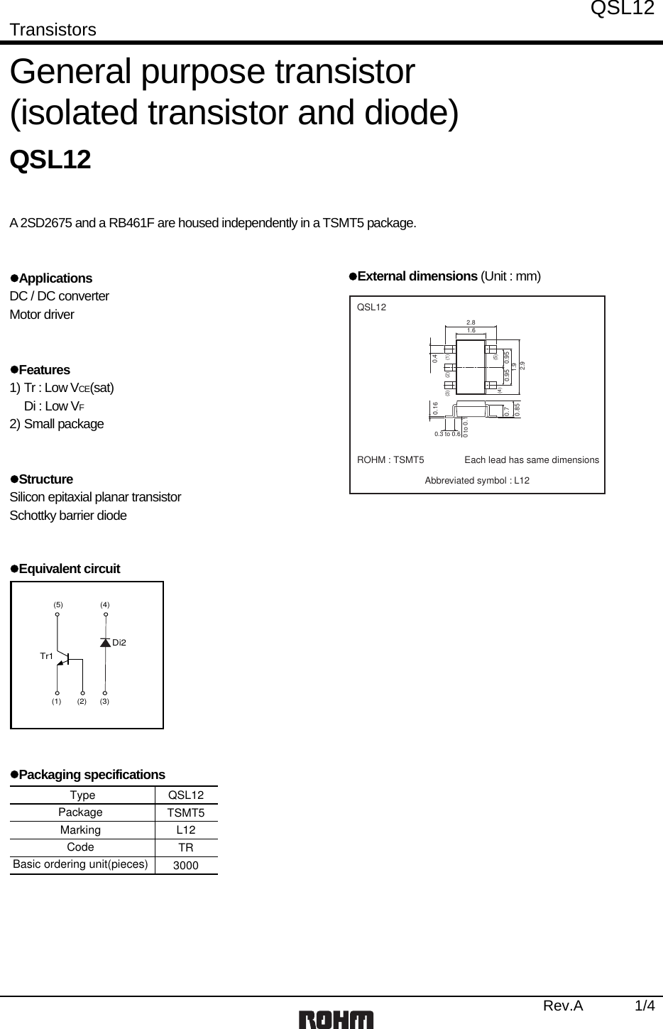 QSL12 Datasheet. Www.s manuals.com. Rohm