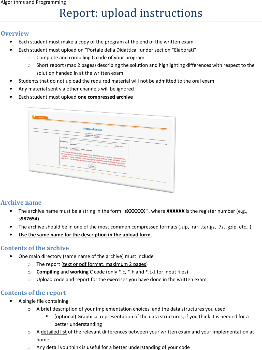 Xx Report Upload Instructions