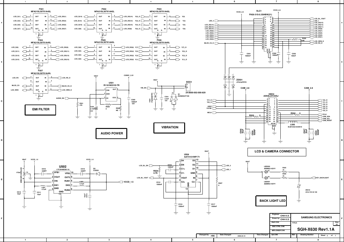 Samsung SGH X630 Schematics. Www.s manuals.com. Rev1.1a Schematics