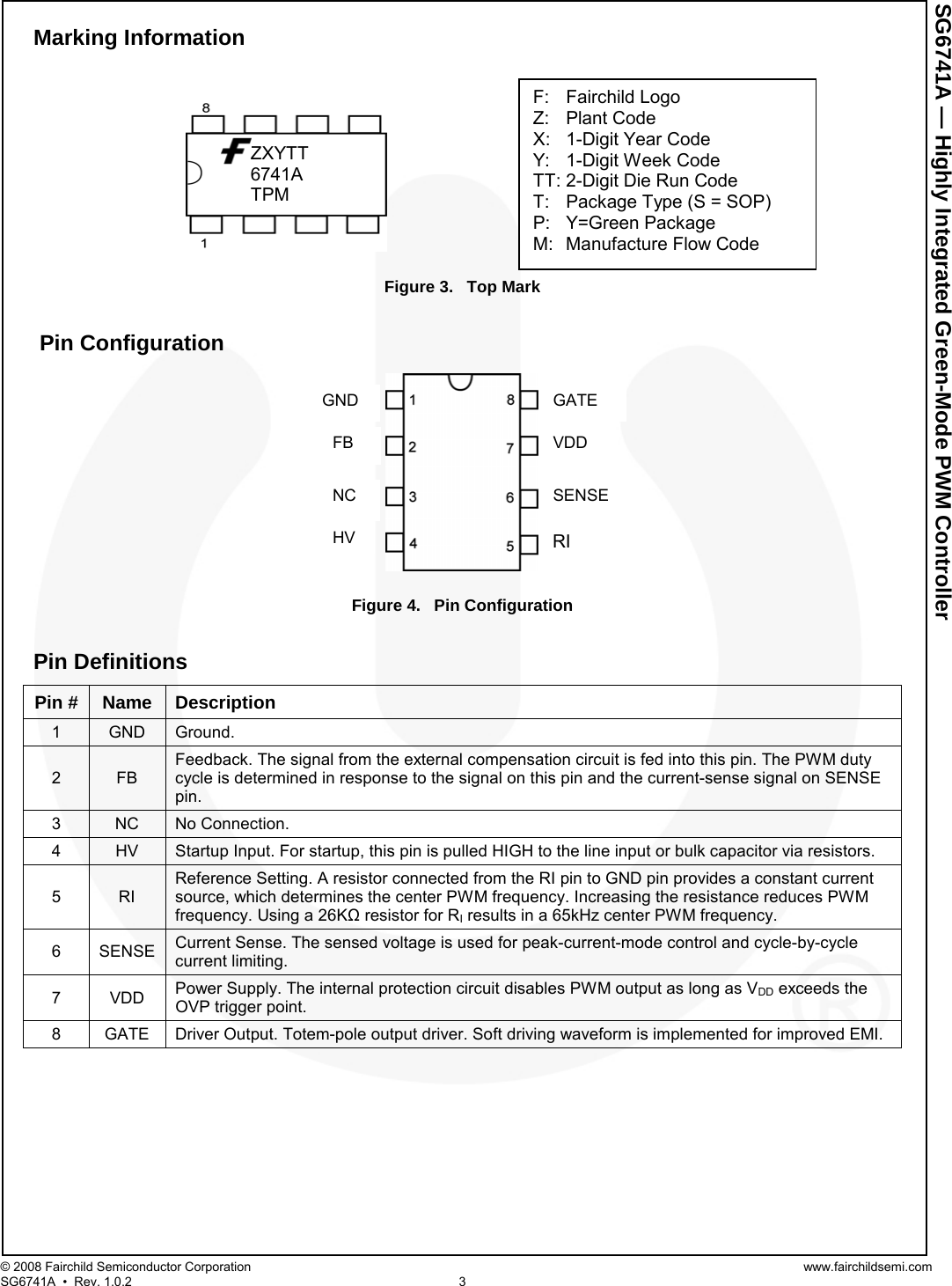 SG6741A — Highly Integrated Green Mode PWM Controller Fairchild