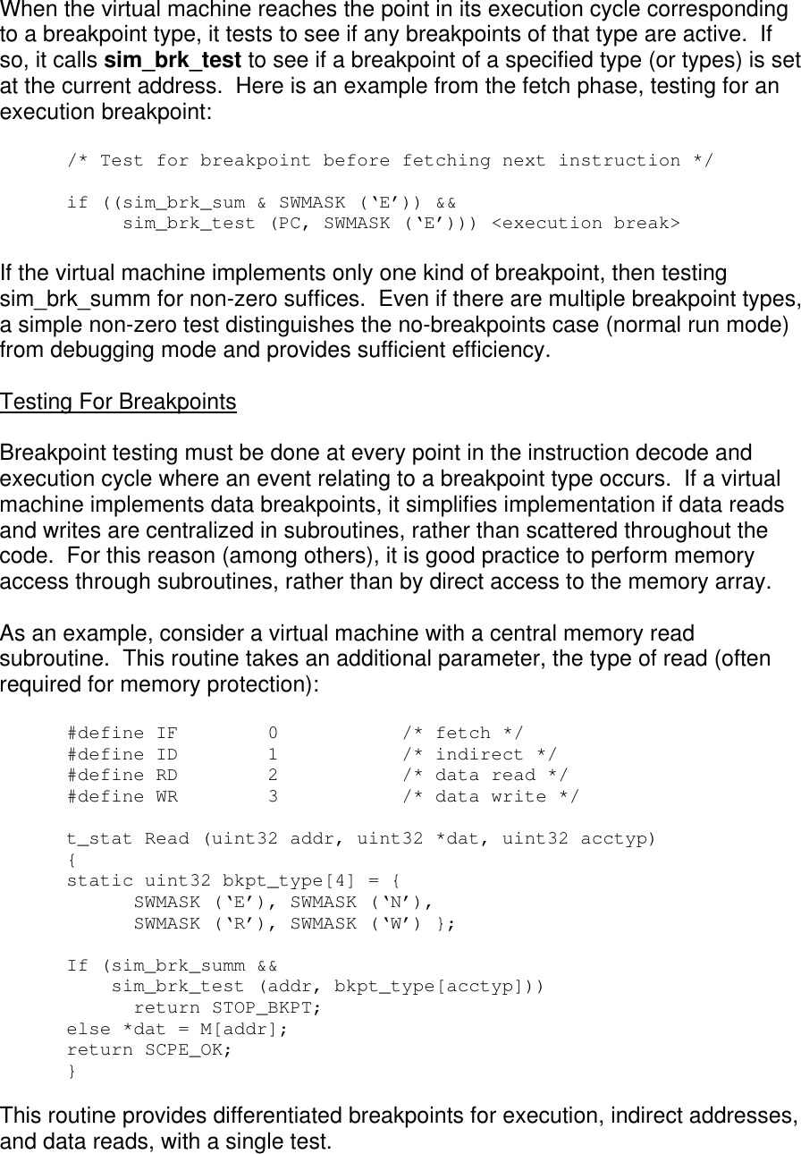 The SIMH Breakpoint Subsystem PDF Breakpoints