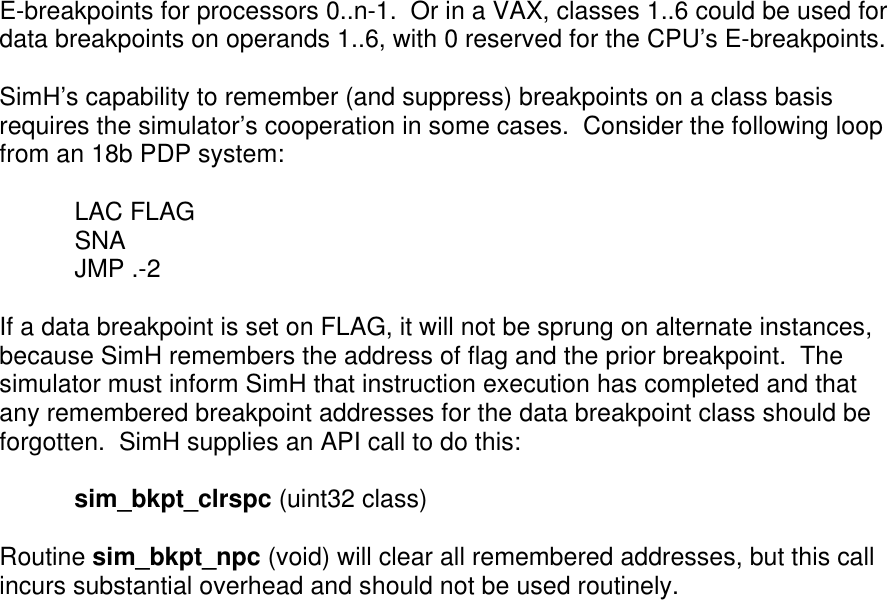 The SIMH Breakpoint Subsystem PDF Breakpoints