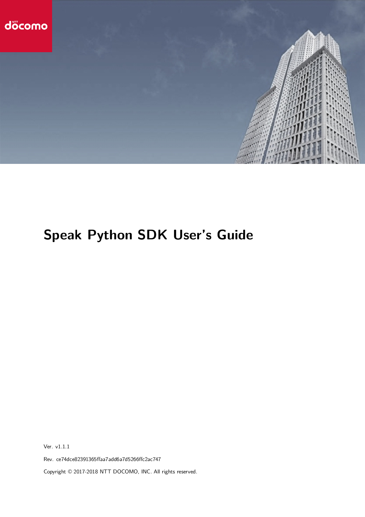 Speak Python SDK User's Guide Users