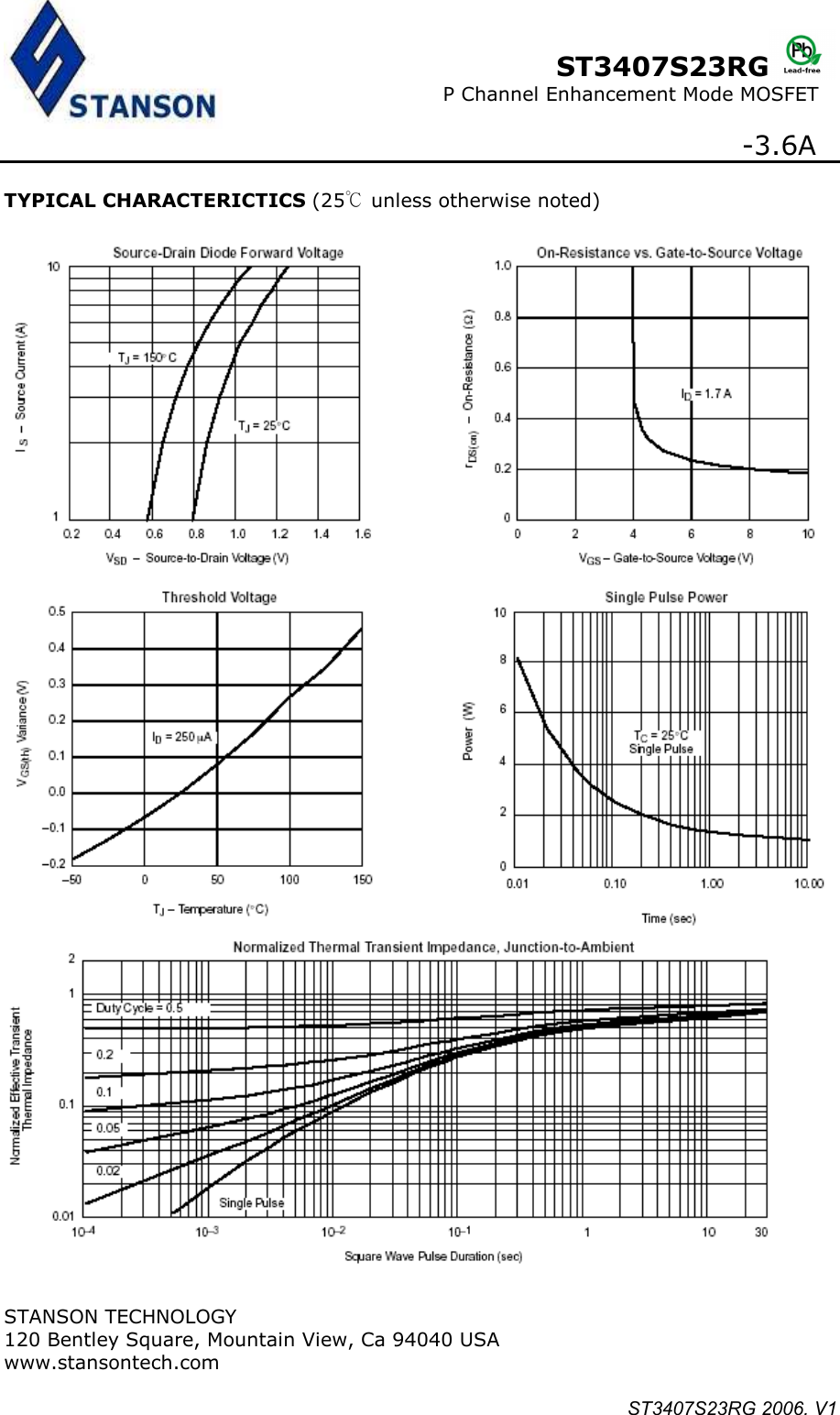 ST3407S23RG Datasheet. Www.s manuals.com. Stanson
