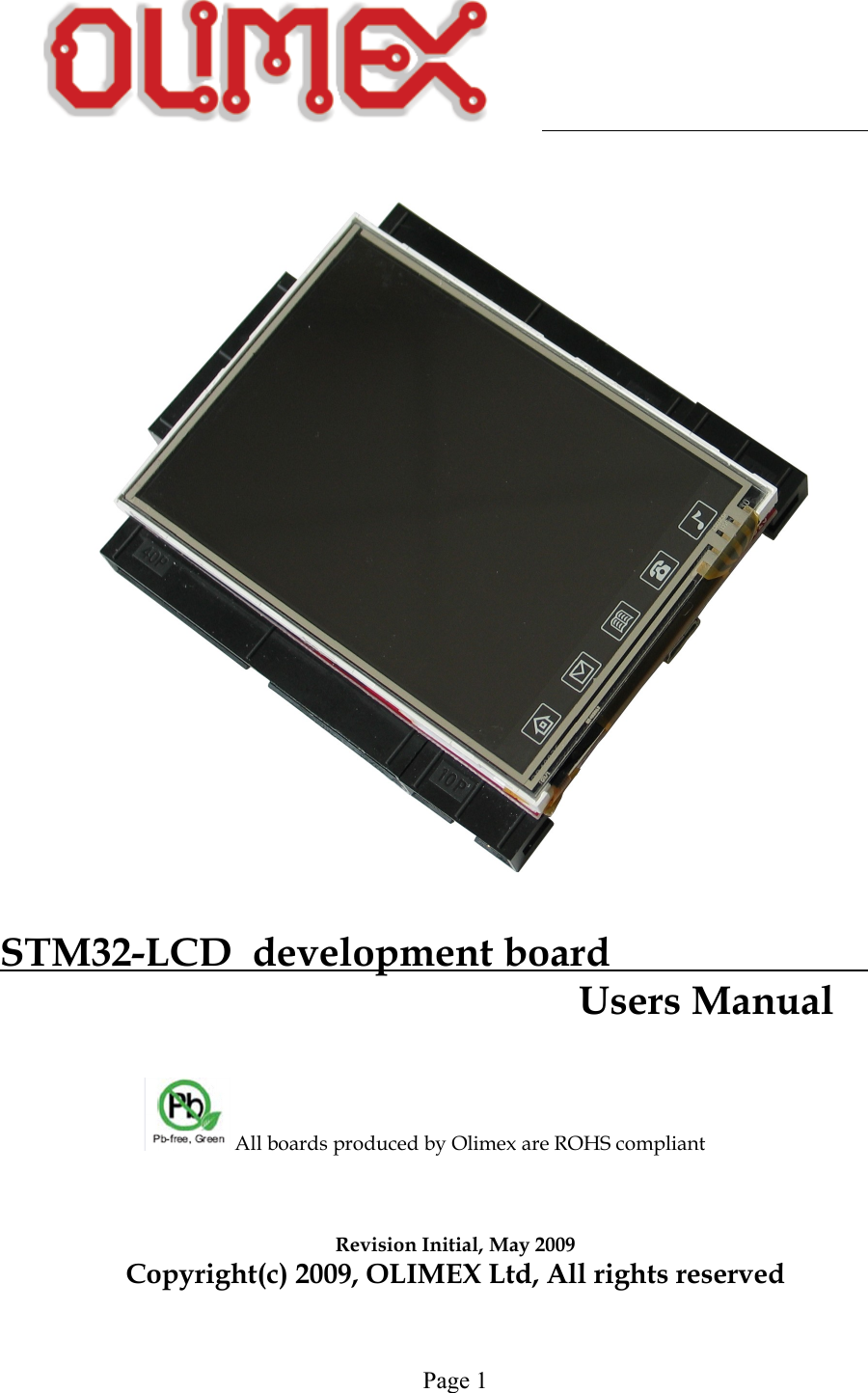 STM32 LCD Development Board For GSM Applications