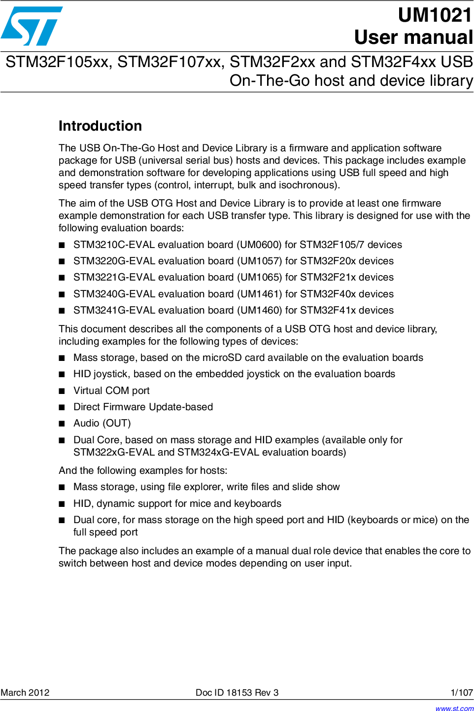 STM32F105xx, STM32F107xx, STM32F2xx And STM32F4xx USB On The Go Host ...