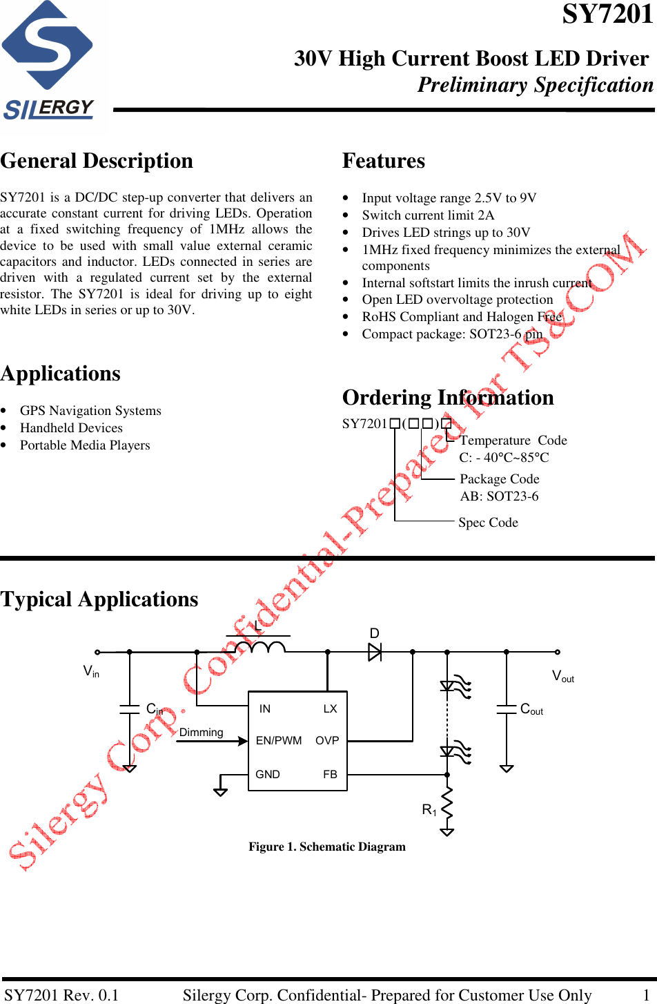 SY7201 Datasheet. Www.s manuals.com. Silergy